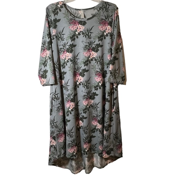Heathmoor | Dresses | Heathmoor Green Floral Hilow Dress With Pockets ...